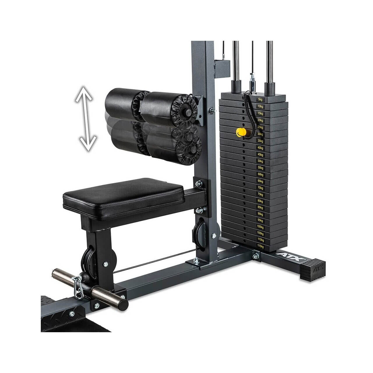 Aparat fitness ATX® helcometru cu stiva greutati 115 kg - Efit Solution