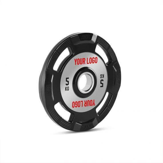 Disc ATX®, placa de greutate cauciucate, cu prindere, logo personalizat ...